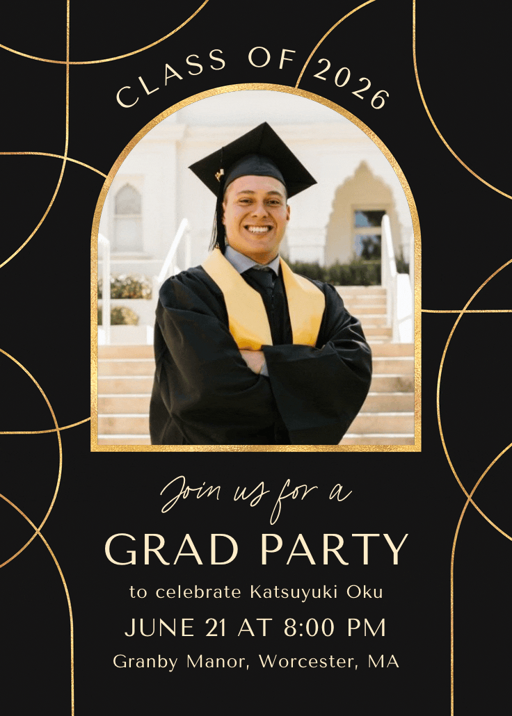 Sophisticated Lines - Graduation Party Invitation Template (Free) | Greetings Island